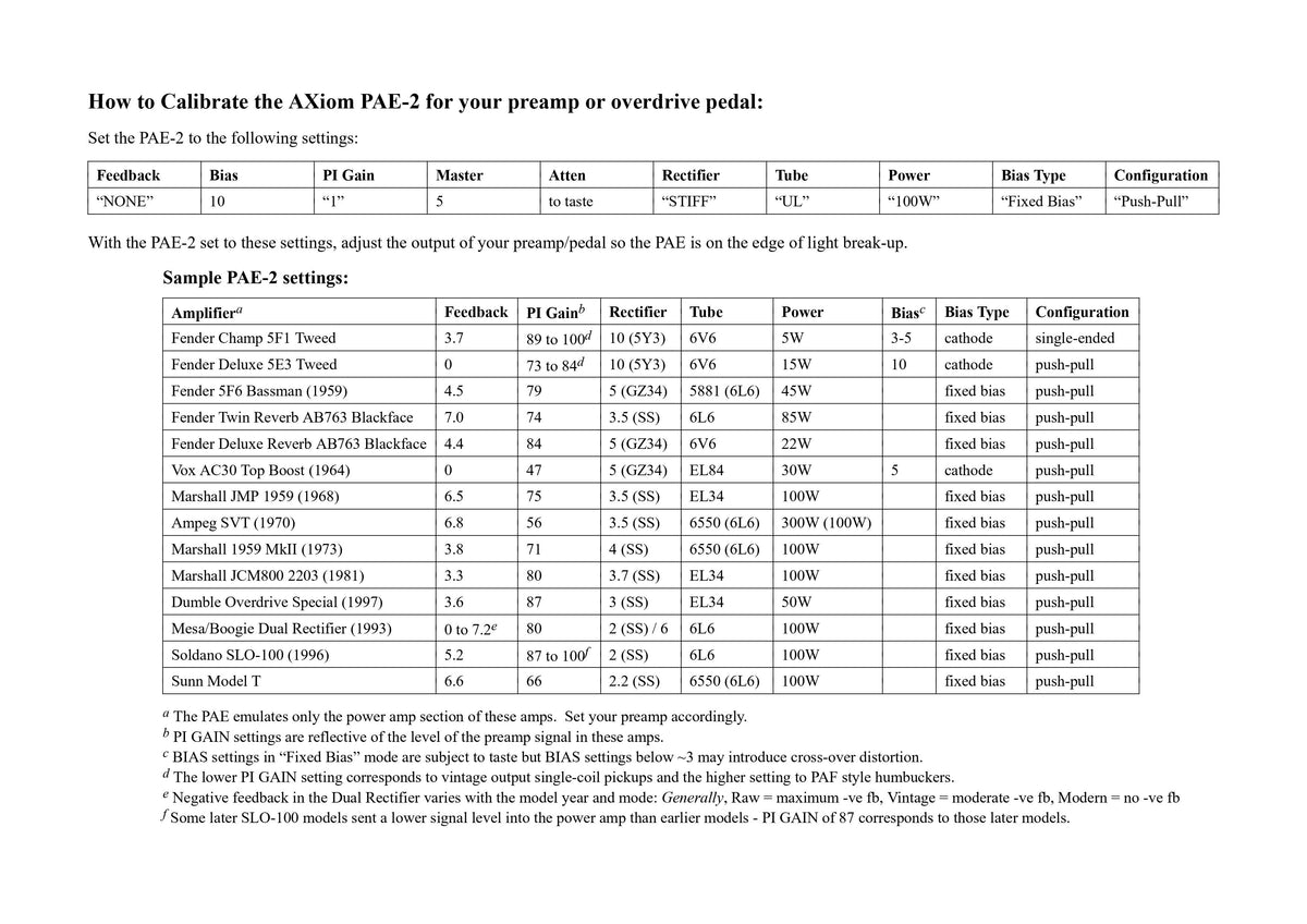 AXiom Effects Power Amp Emulator PAE-2
